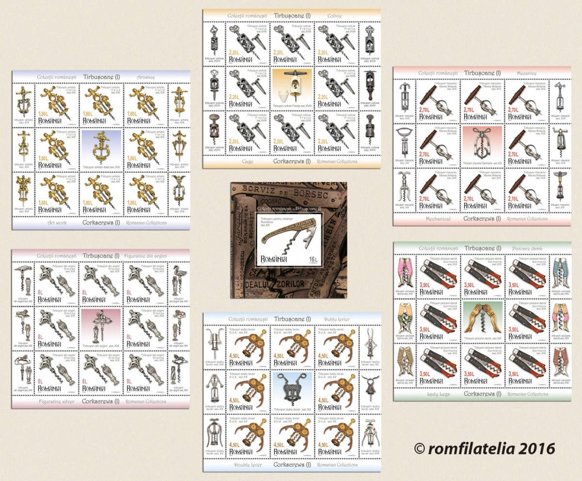 Romanian collections: CORKSCREWS (I) – Romfilatelia – O lume intr-un timbru